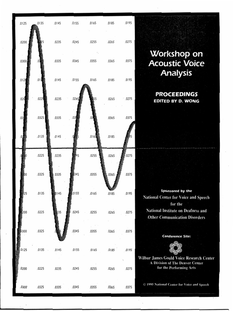 Workshop On Acoustic Voice Analysis PDF | PDF | Spectral Density ...