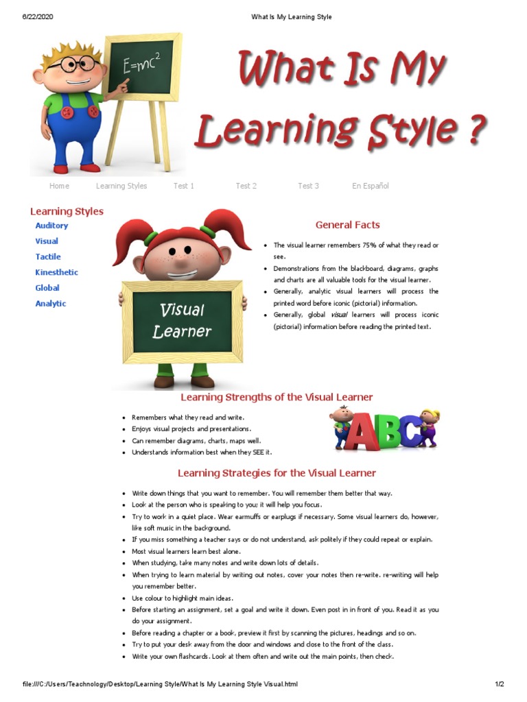 What Is My Learning Style | PDF | Learning Styles | Pedagogy