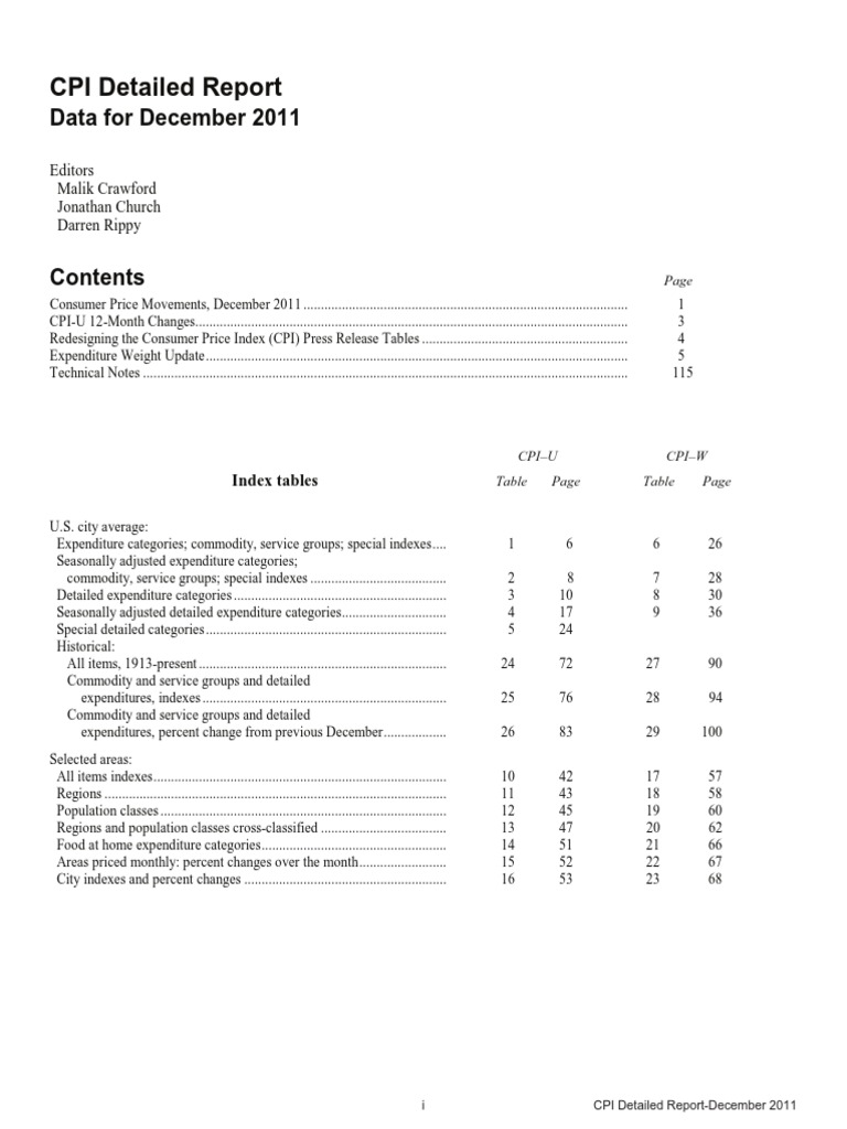 CPI Report: December 2011 Overview | PDF | United States Consumer Price ...
