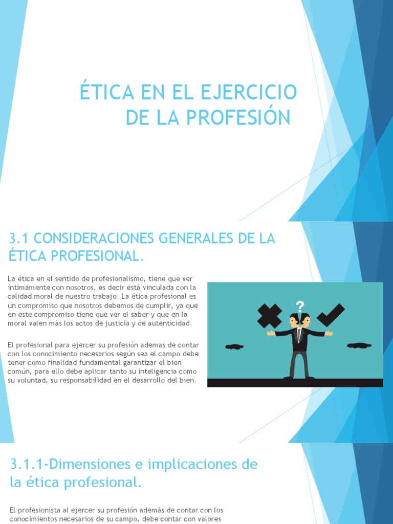 Ética en El Ejercicio de La Profesión | PDF | Liderazgo | Moralidad