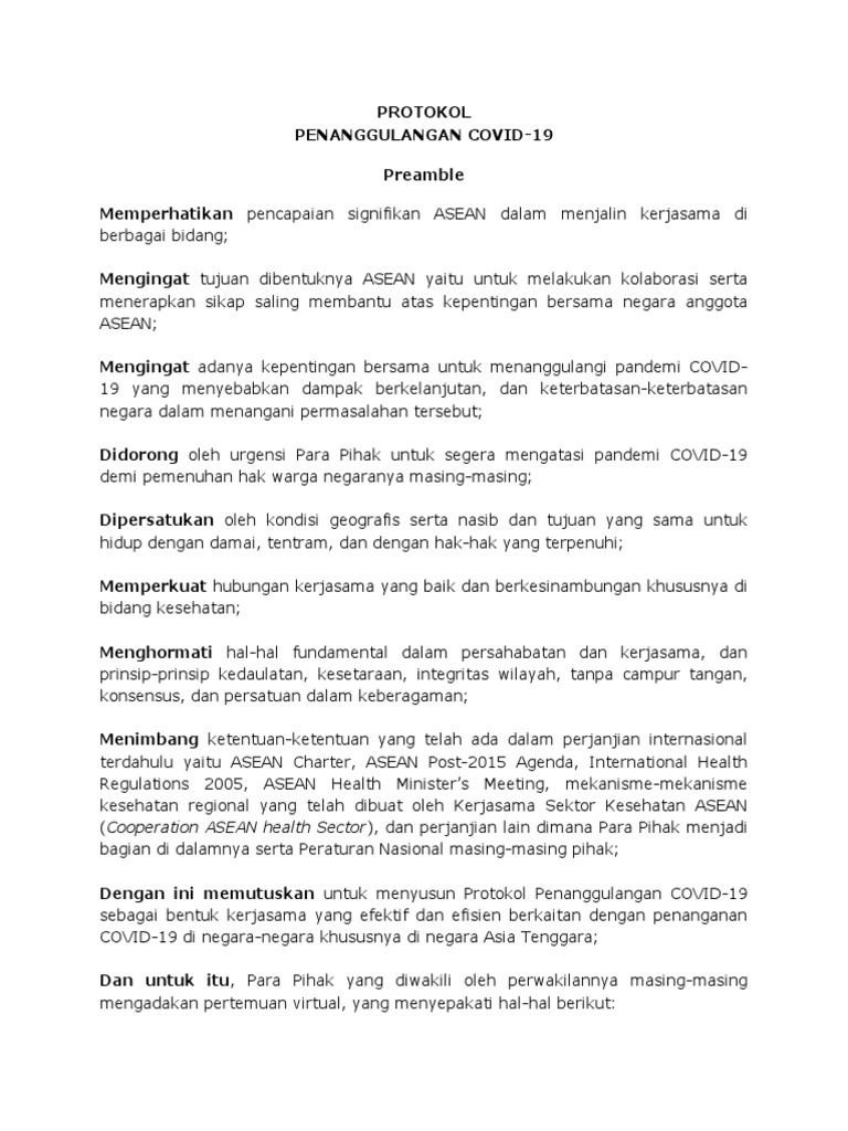 Contoh Perjanjian Internasional Asean | PDF | Pengembangan Diri