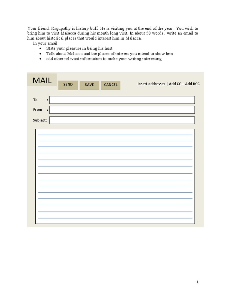 English Writing Email Exercise | PDF | Email | Network Service