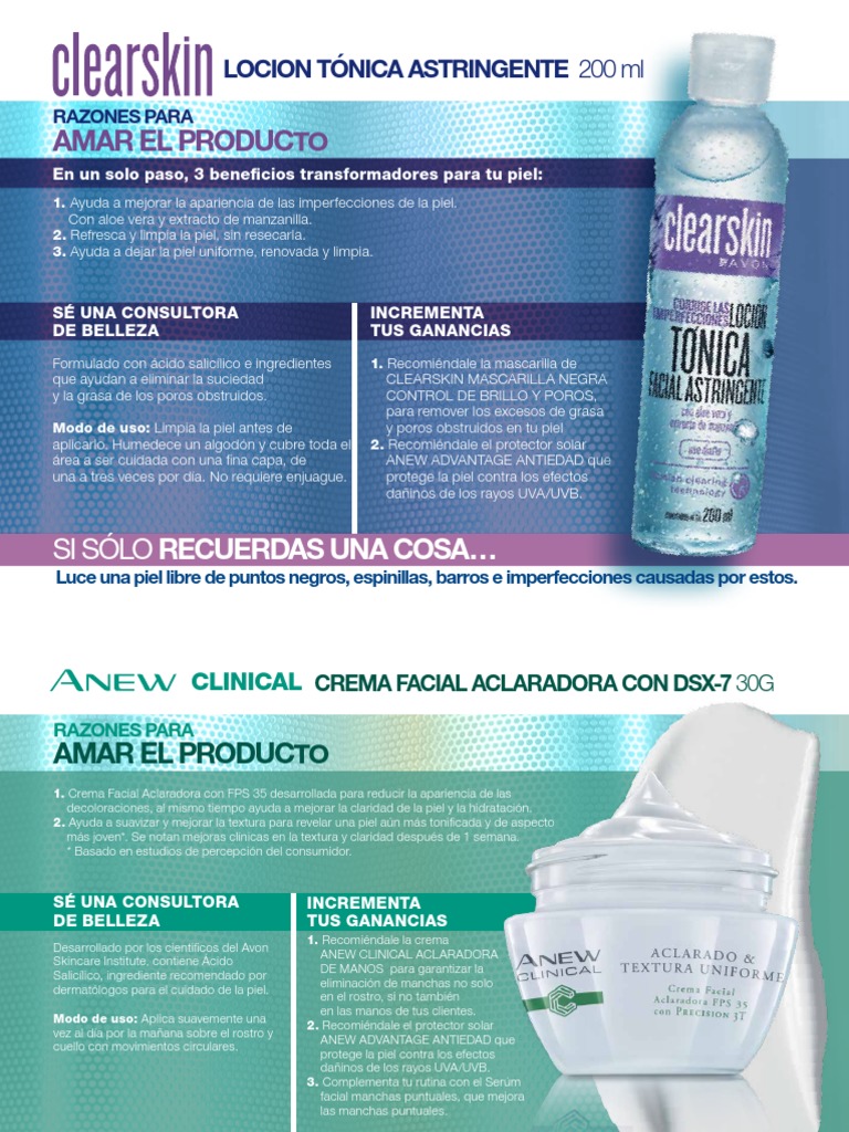 Rutinas Anew Belleza Avon PDF | PDF | Protector solar | Piel