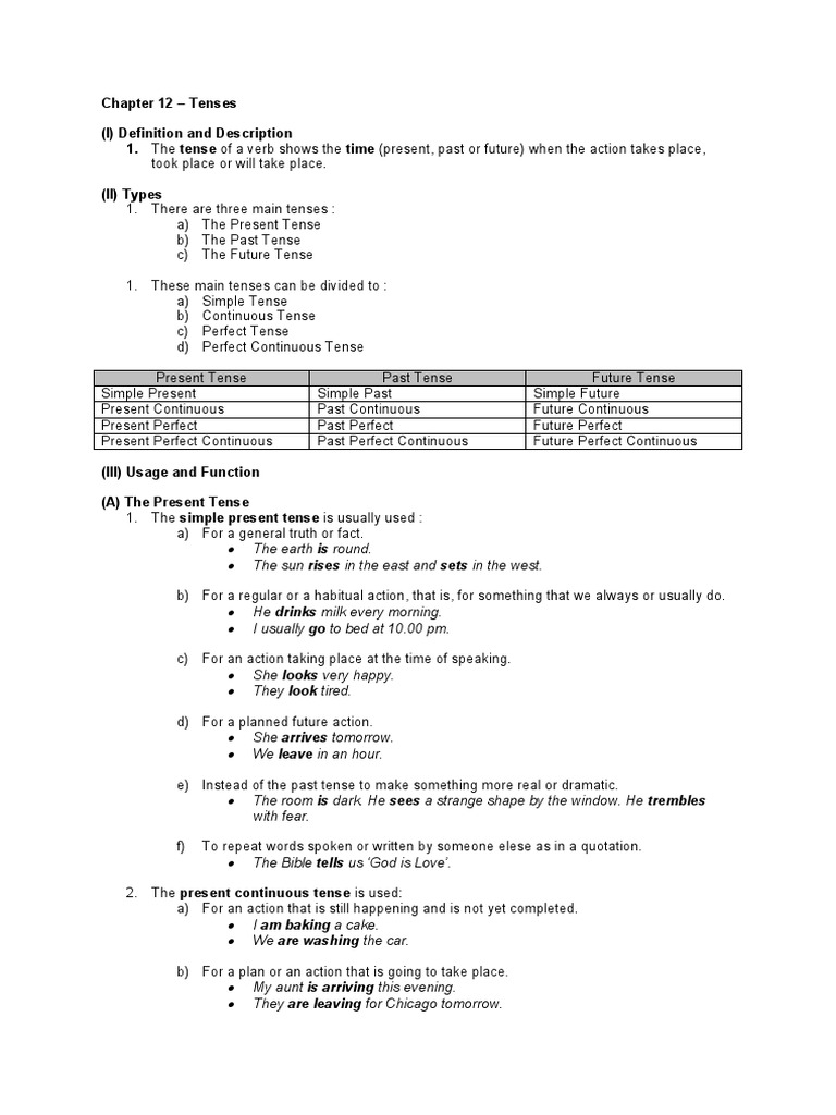 Chapter 12 Grammar | PDF | Grammatical Tense | Grammar