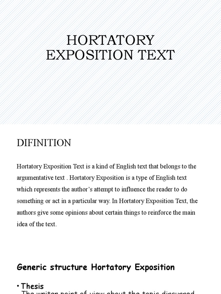 Hortatory Exposition Text - Materi | PDF | English Language | Thesis