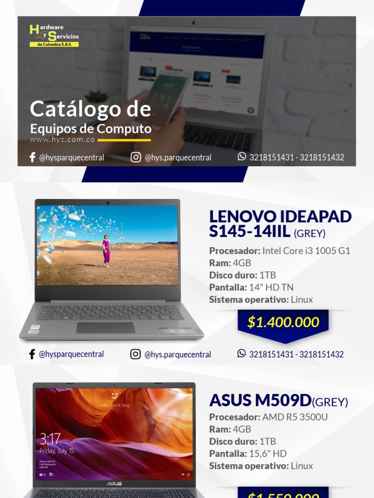 Catálogo de Equipos de Computo | PDF | Microprocesador | Ingenieria Eléctrica