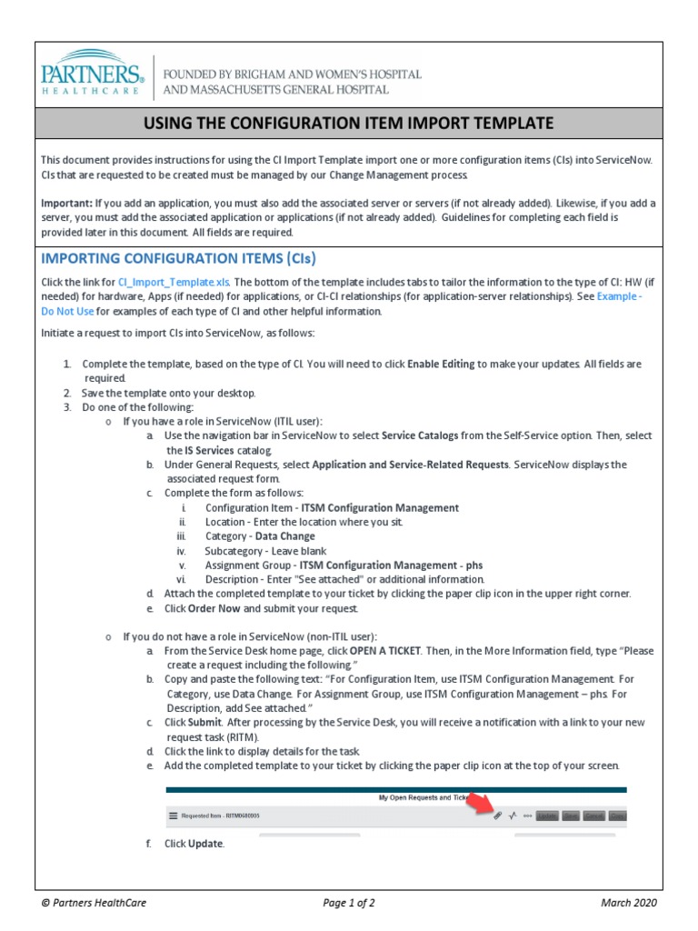 Using The Configuration Item (CI) Import Template | PDF | Application ...