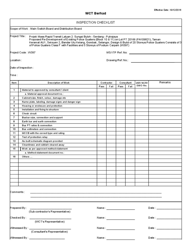 Effective Inspection of Main Switchboard | PDF | Electrical Engineering ...