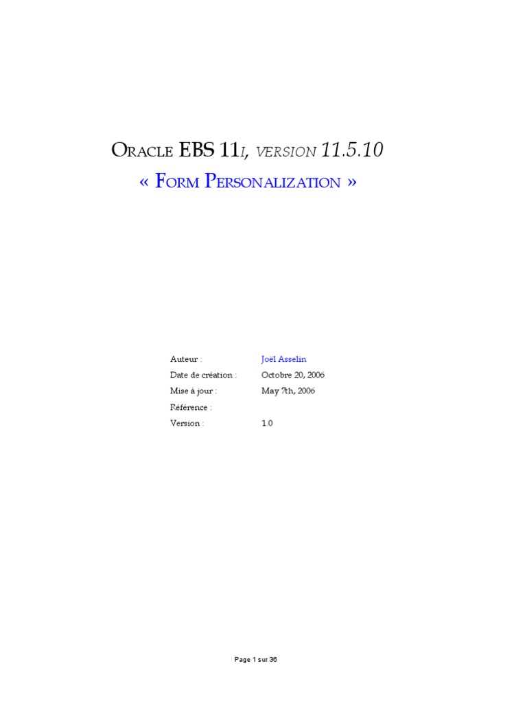 Examples of Oracle EBS Form Personalization | PDF | Menu (Computing ...