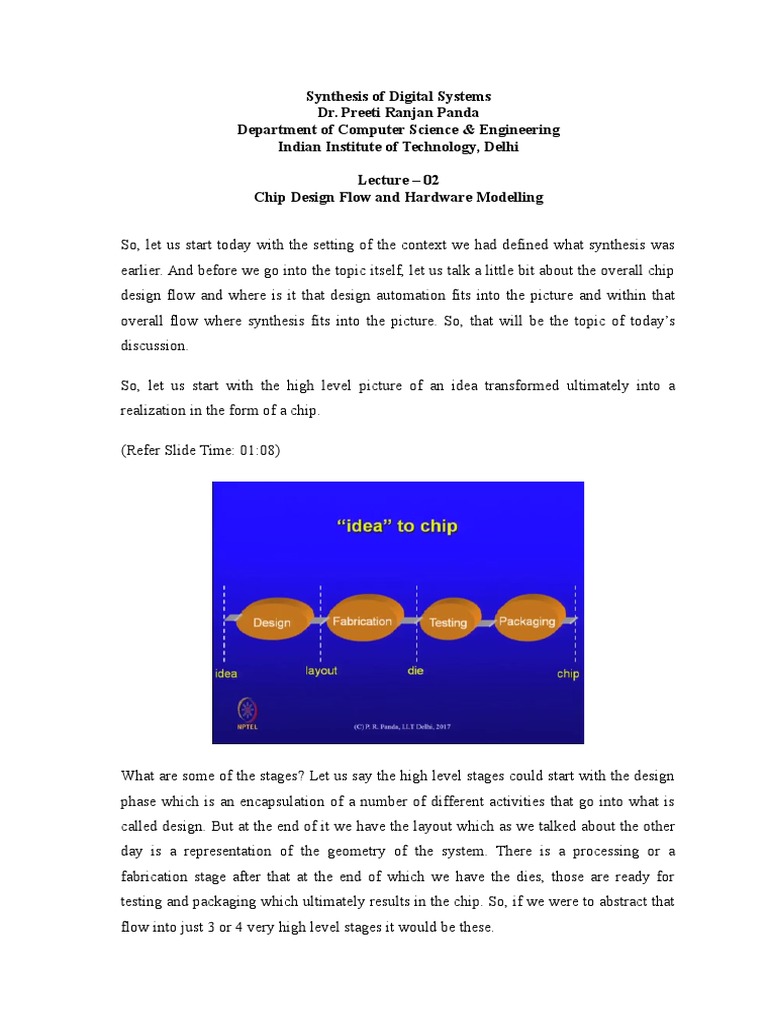 Understanding the Chip Design Flow and Role of Synthesis in ...