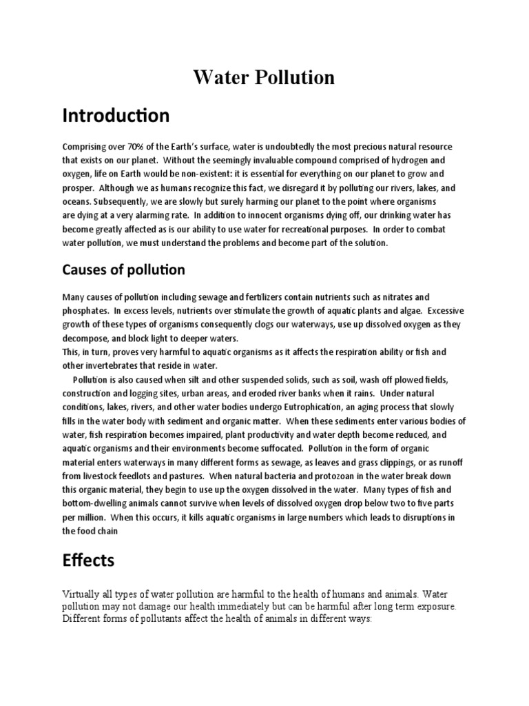 Water Pollution | PDF | Water Pollution | Water