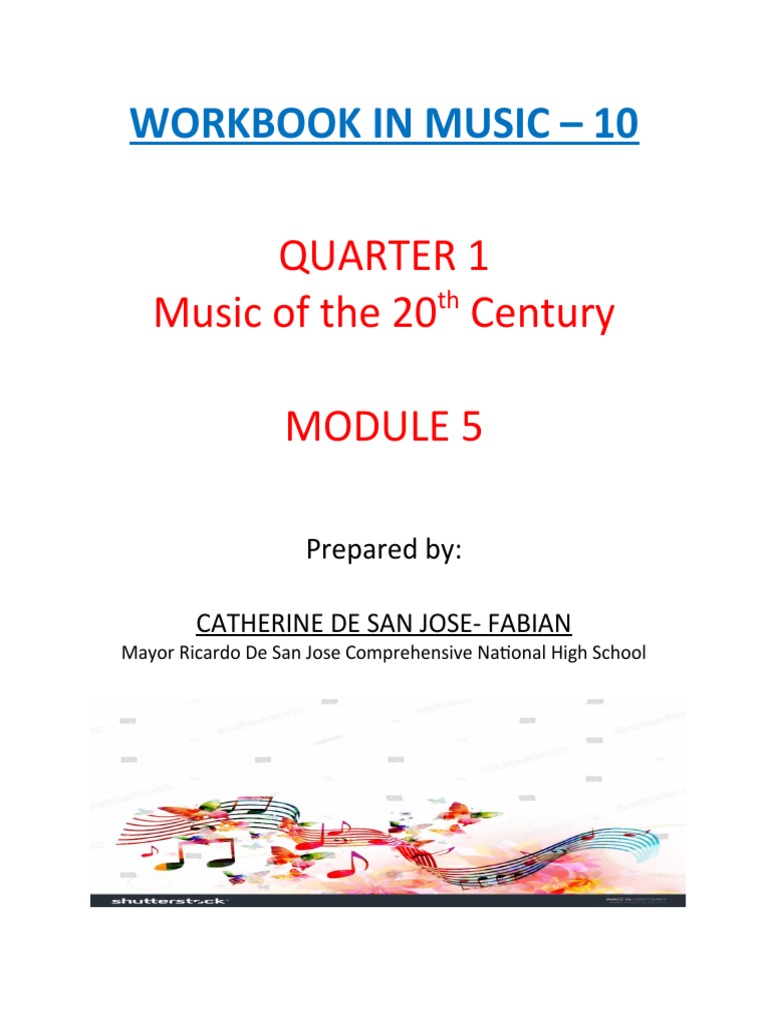 Workbook in Music - 10: Quarter 1 Music of The 20 Century | PDF ...