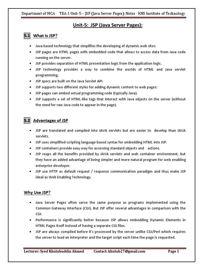 JSP and RMI PDF | Download Free PDF | Java Server Pages | Java Servlet