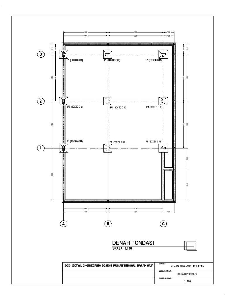 Denah Pondasi PDF | PDF