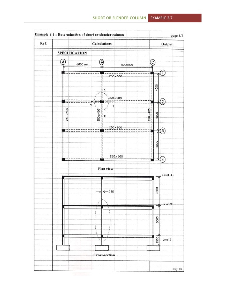 Short or Slender Column Analysis 3.7 | PDF | Teaching Methods & Materials