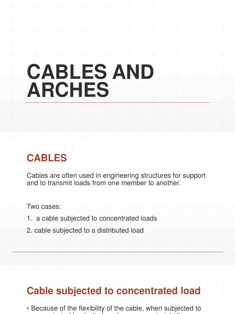 Cables and Arches | PDF | Truss | Beam (Structure)