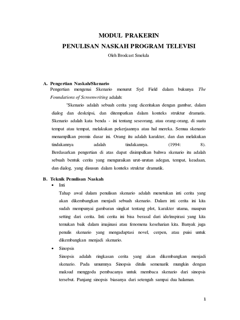 Penulisan Naskah Program TV | PDF
