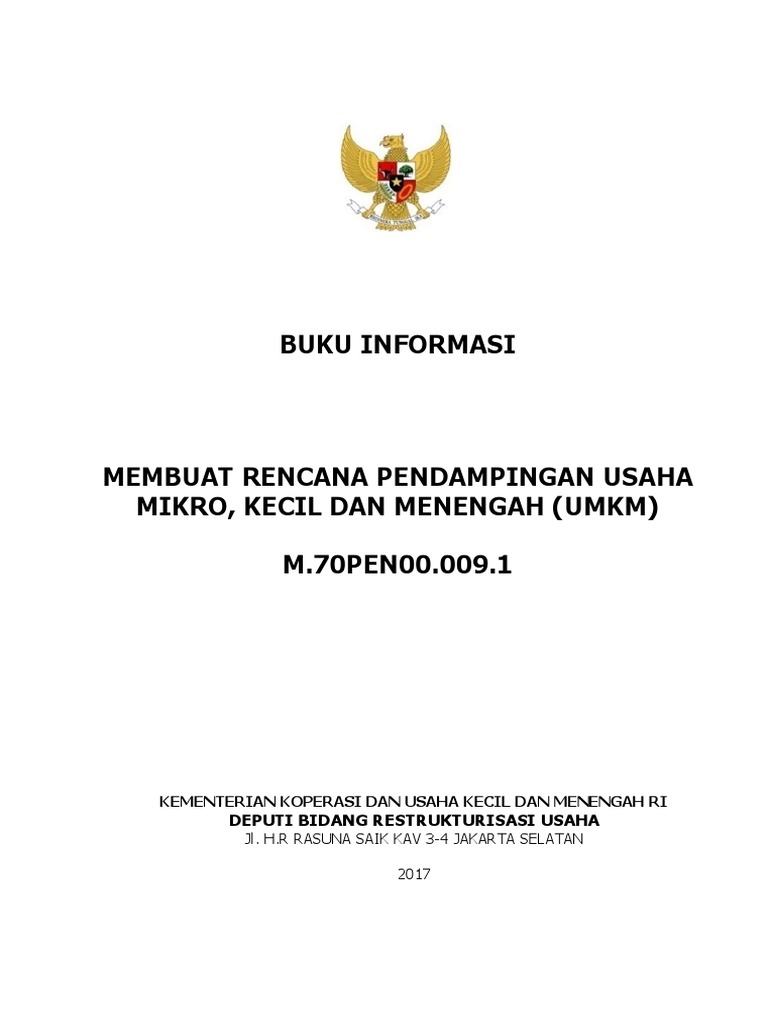 UK-09 Buku Informasi - Membuat Rencana Pendampingan UMKM | PDF