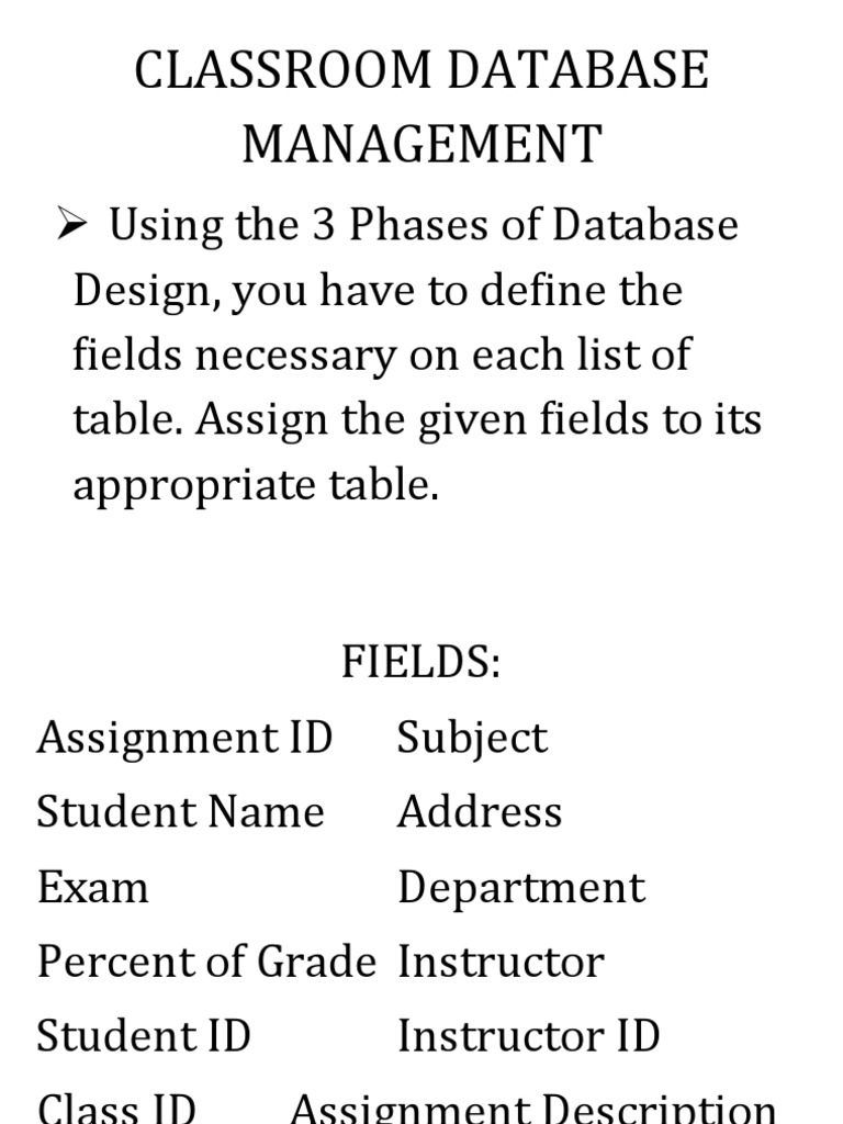 Classroom Database Management | PDF