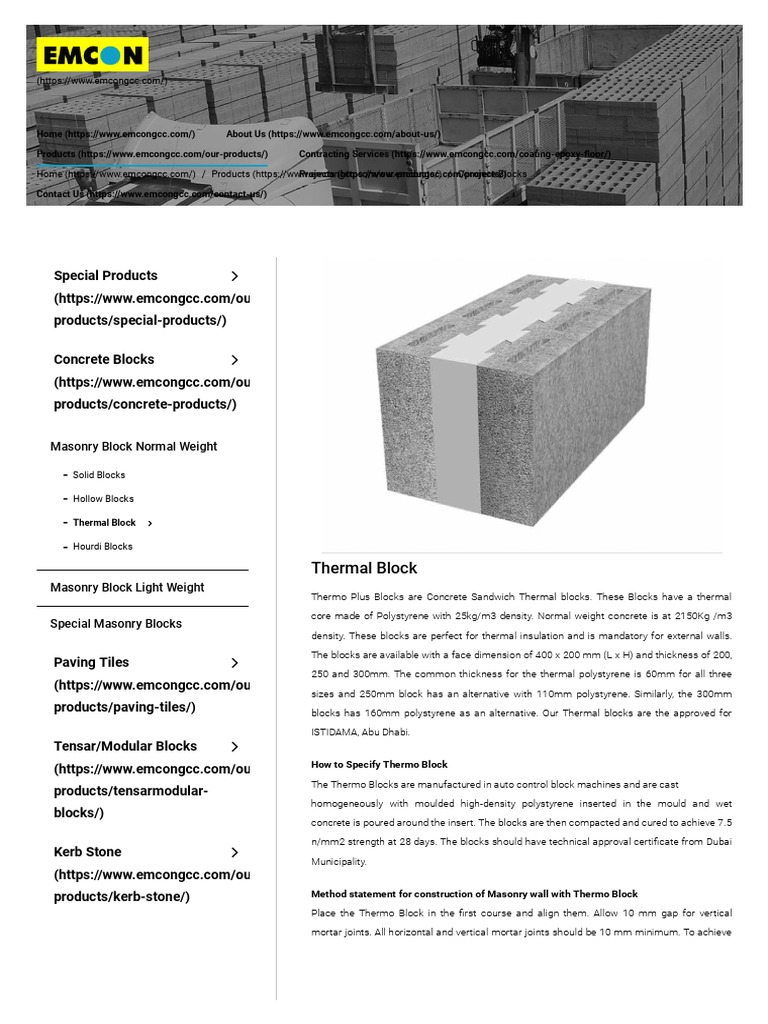 Thermal Block: Masonry Block Normal Weight | PDF | Masonry | Polystyrene