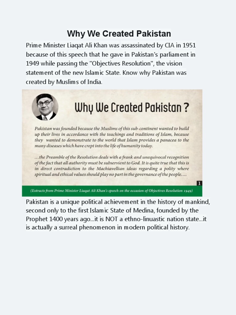 Why We Created Pakistan | Download Free PDF | Muslim World | Pakistan