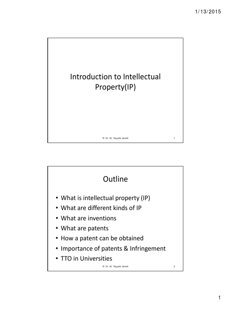 Introduction To Intellectual Property | Download Free PDF ...