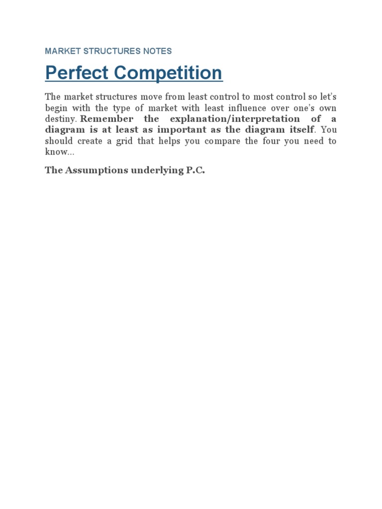 Perfect Competition Overview and Diagram | PDF | Oligopoly | Profit ...