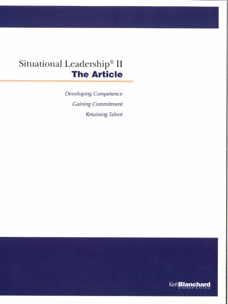 Situational Leadership II PDF | PDF