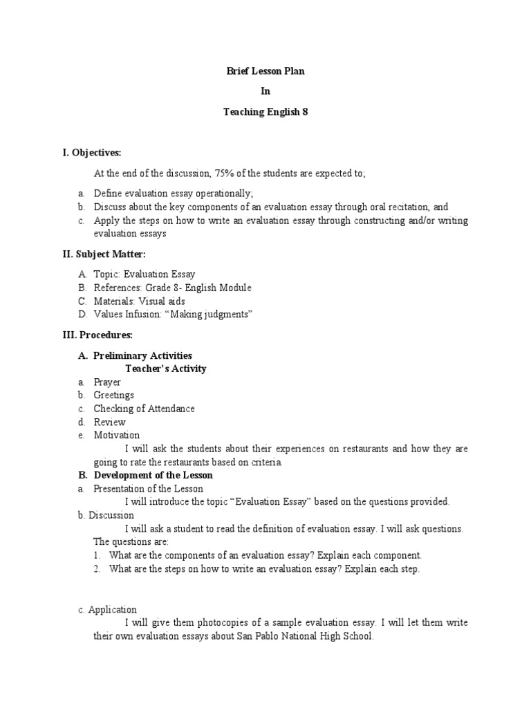 Brief Lesson Plan2 | PDF