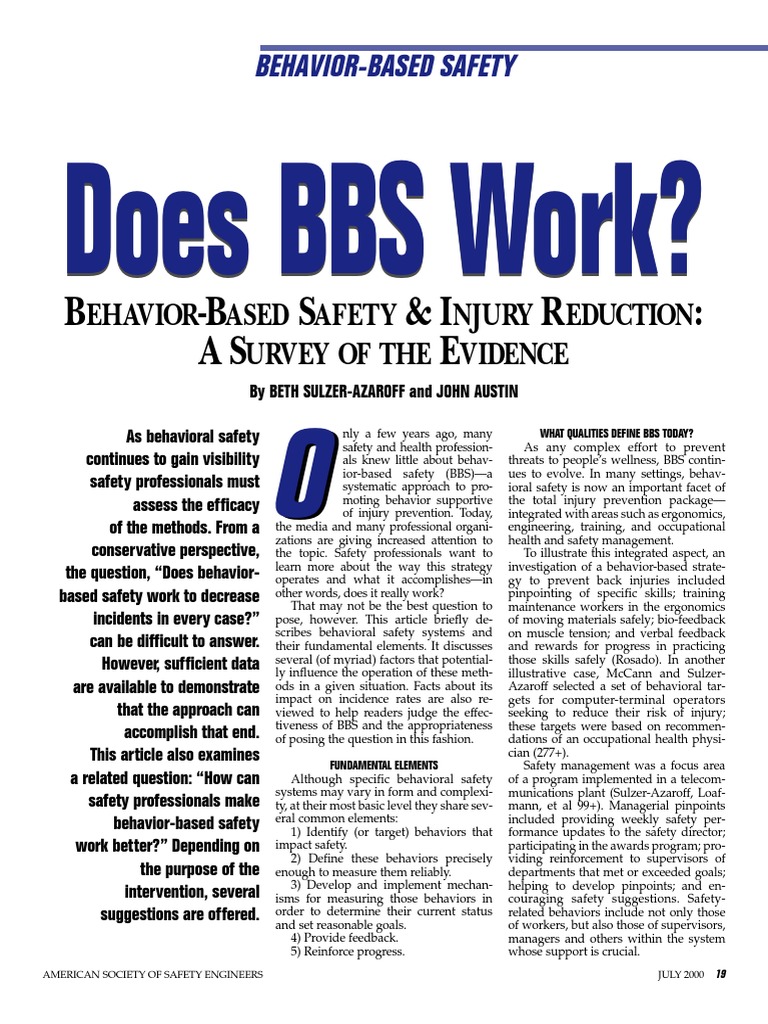 Does BBS Work | PDF | Occupational Safety And Health | Safety