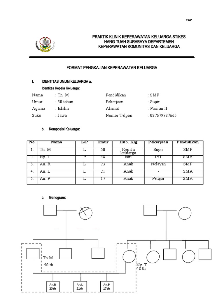 Contoh Genogram Keluarga Tn. M | PDF