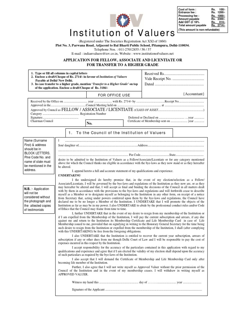 Valuer Application Form | PDF | Real Estate Appraisal | Engineering