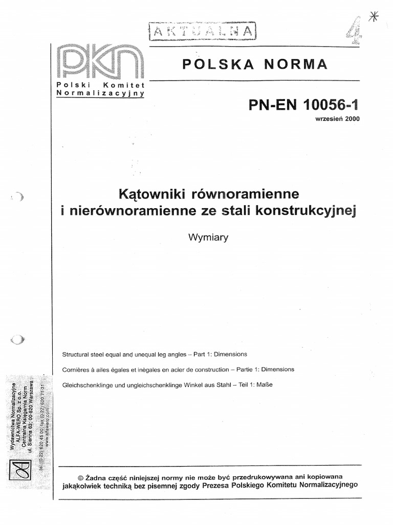 Pn-En 10056-1 - 2000 | PDF