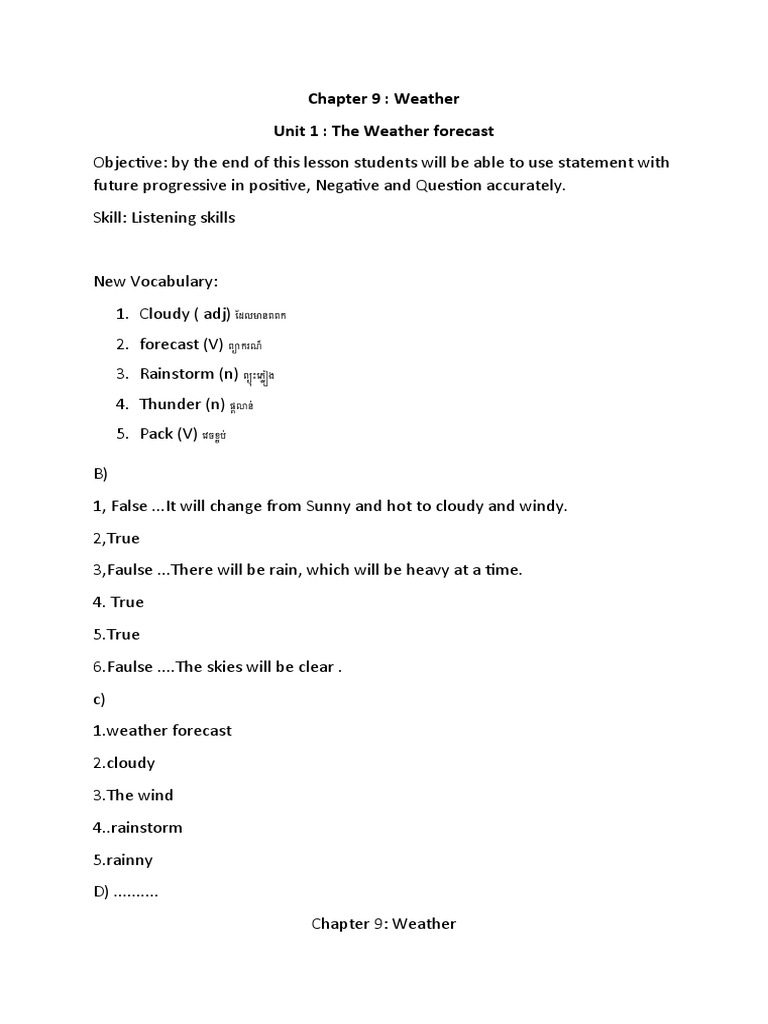 Chapter 9 Unit 1, 2 and 3. | PDF | Pronoun | Subject (Grammar)
