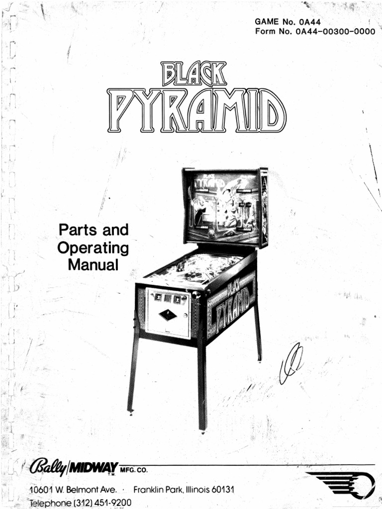 Bally Black Pyramid Pinball Manual | PDF