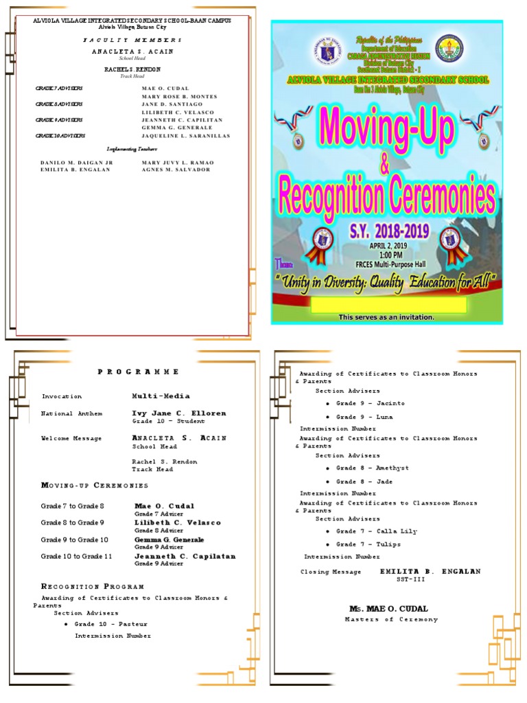 Acknowledgement: Alviola Village Integrated Secondary School-Baan ...