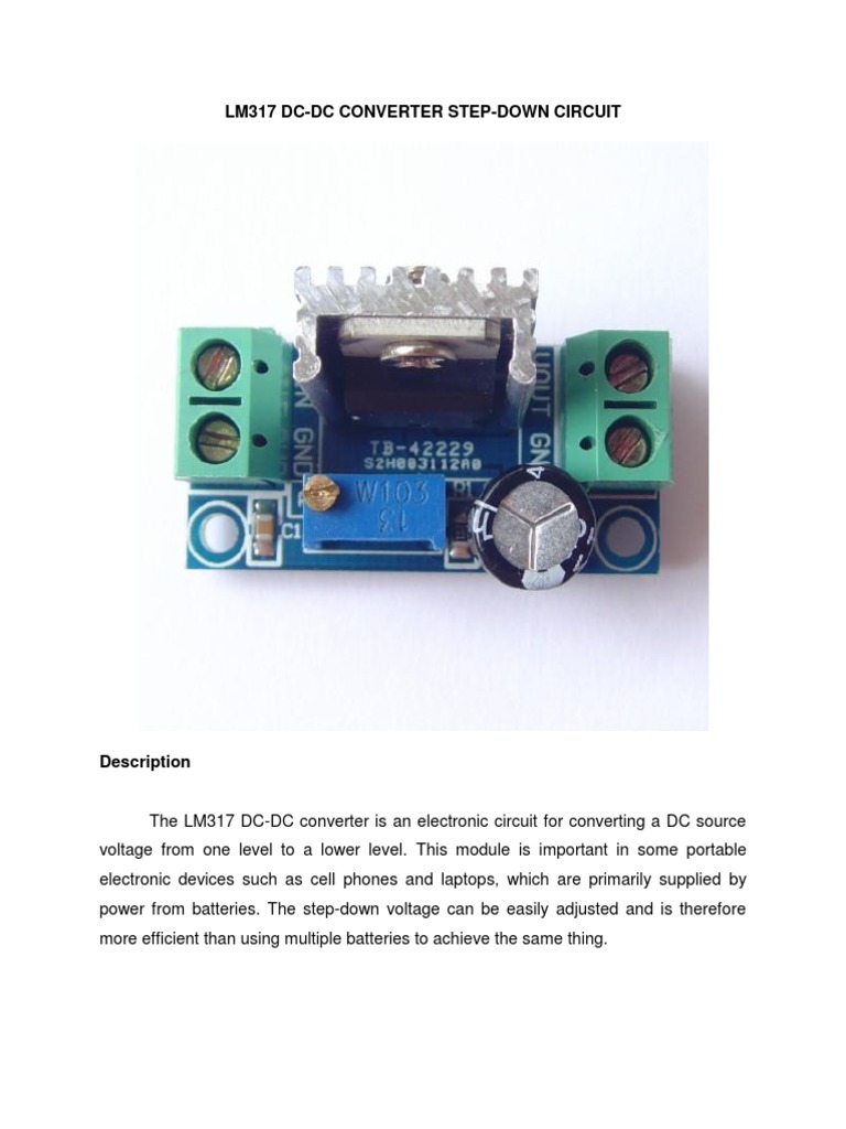 lm317 DC DC Converter Step Down Circuit | PDF | Electronic Circuits ...