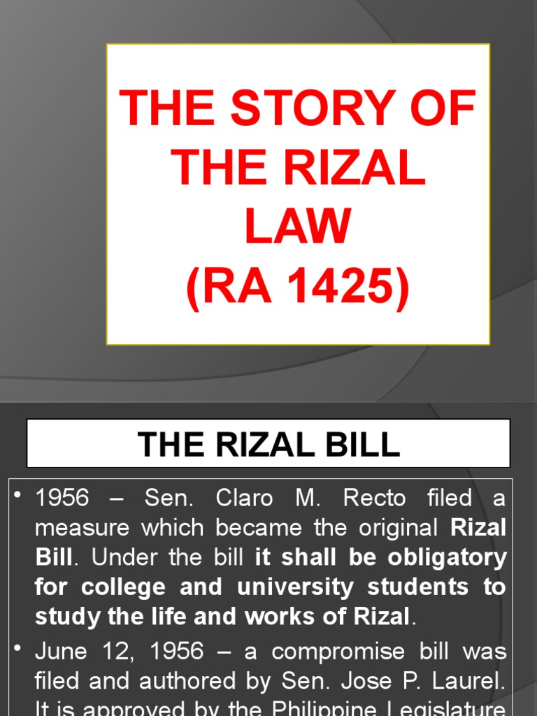 The Story of the Rizal Law: How Senator Claro M. Recto Championed the ...