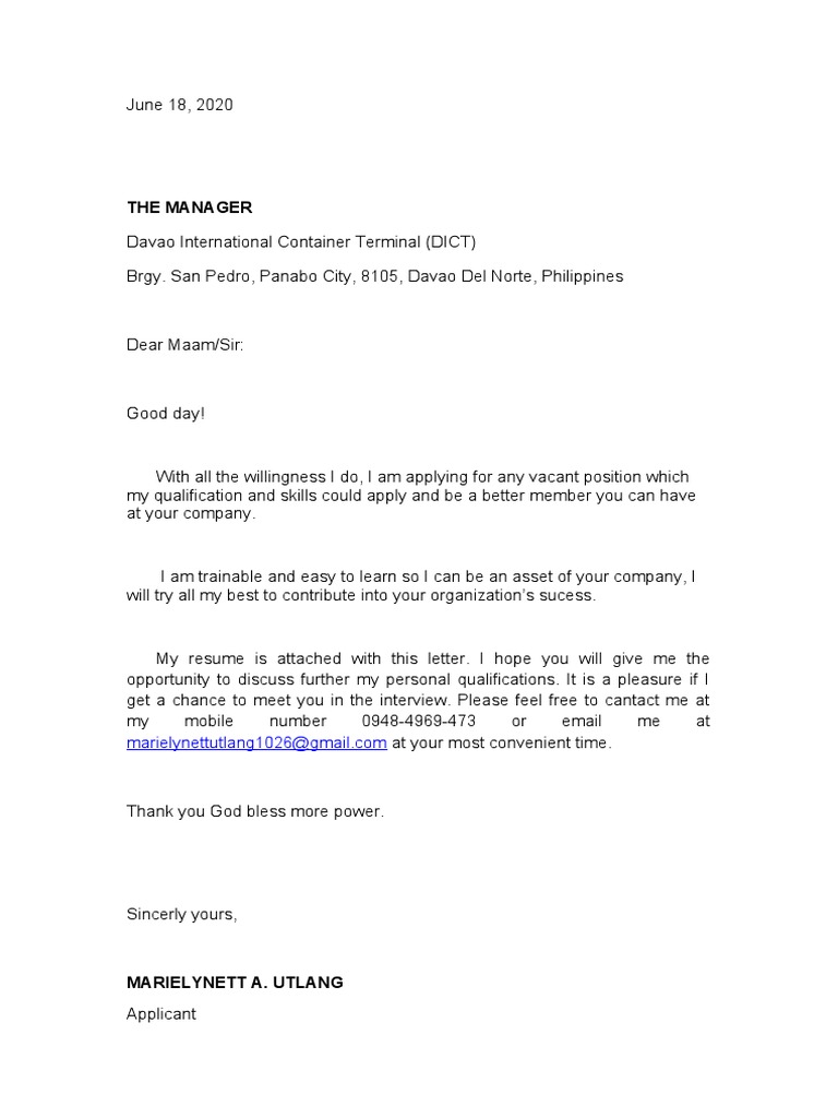 DICT App. Letters | PDF