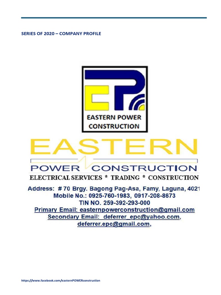 Eastern Power Construction Company Profile 2020 | Download Free PDF ...