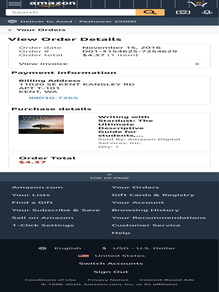 View Order Details: Payment Information | PDF