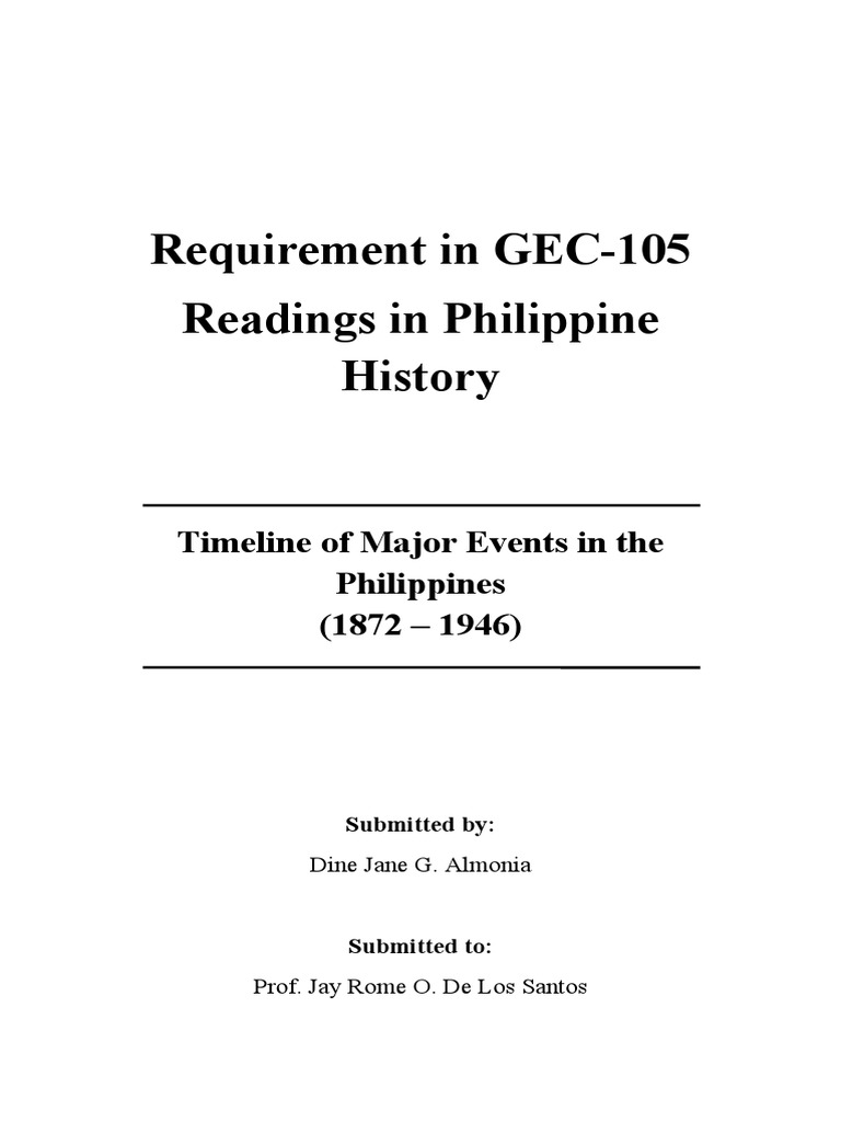 Reading in Philippine History Timeline | PDF | Douglas Mac Arthur ...