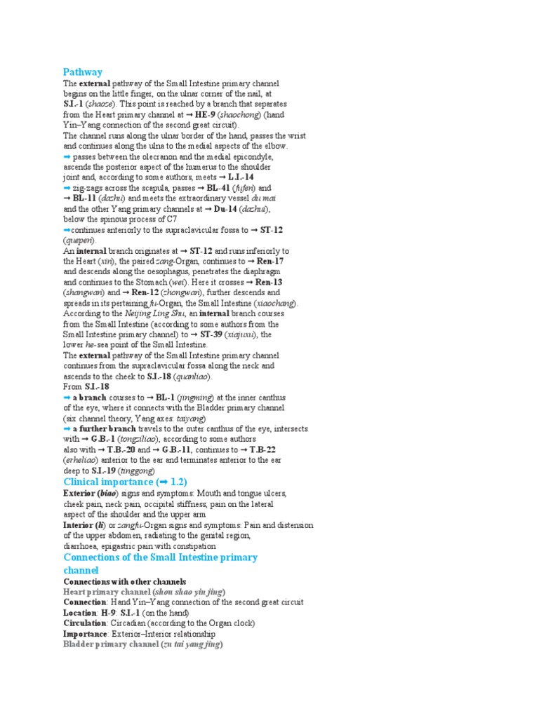 Pathway: Heart Primary Channel (Shou Shao Yin Jing) | PDF | Elbow ...
