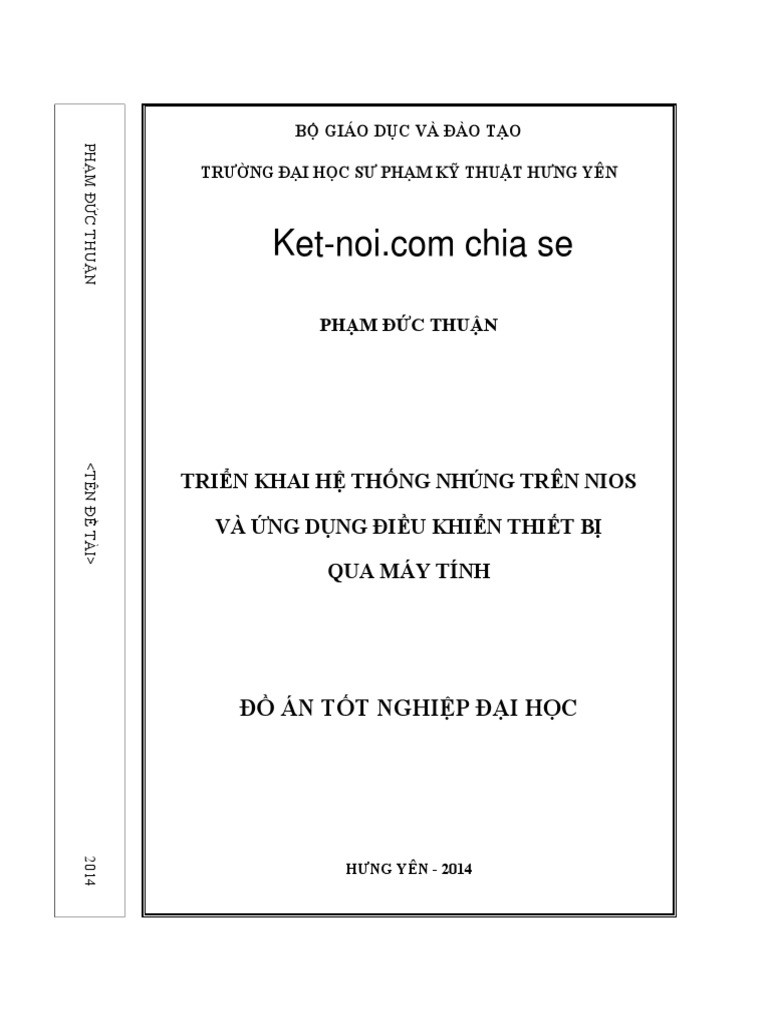 123doc Trien Khai He Thong Nhung Tren Nios Va Dieu Khien Thiet Bi Qua May Tinh | PDF