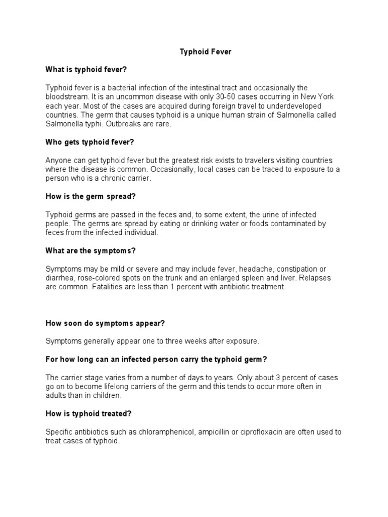 Typhoid Fever Pdf Microbiology Medical Specialties