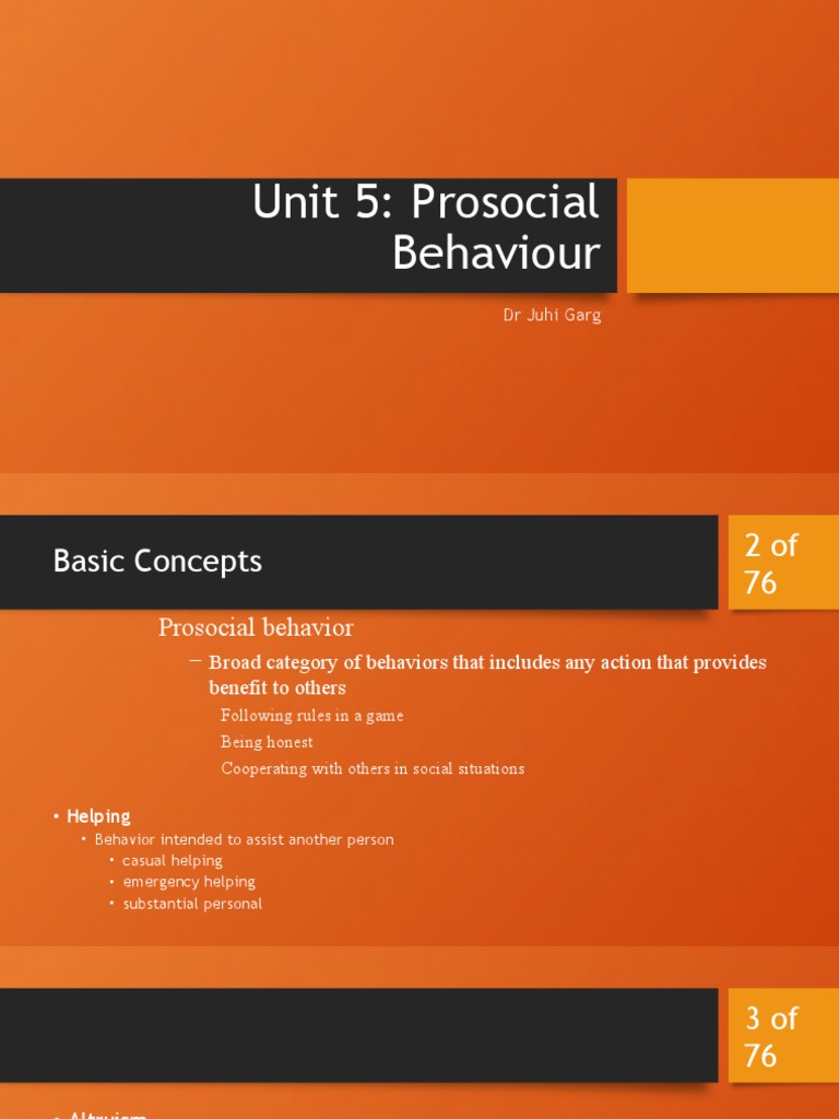 Unit 5-ProSocial Behaviour | PDF | Empathy | Action (Philosophy)