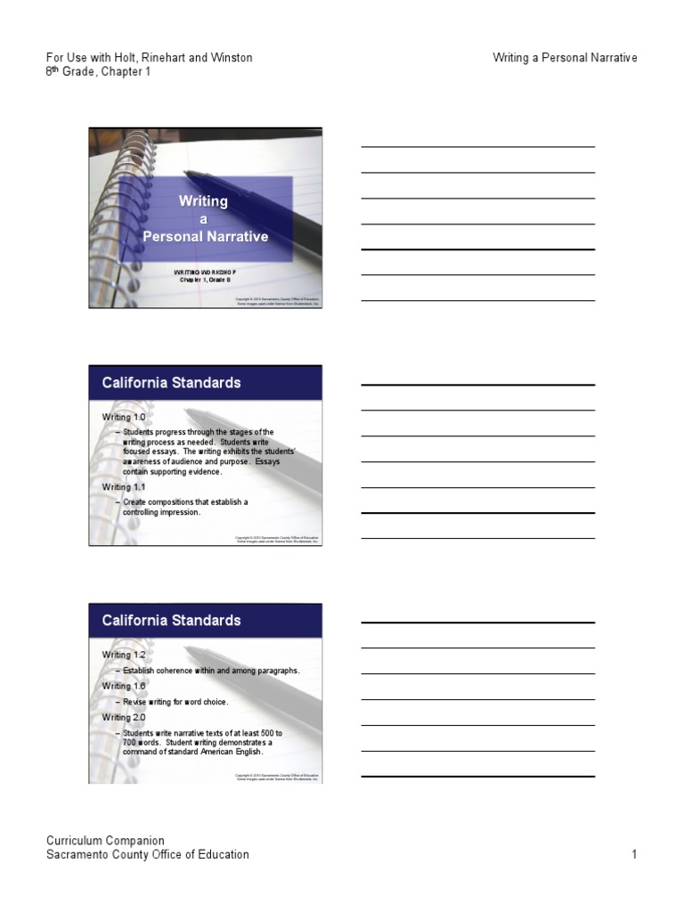 California Standards: For Use With Holt, Rinehart and Winston 8 Grade ...