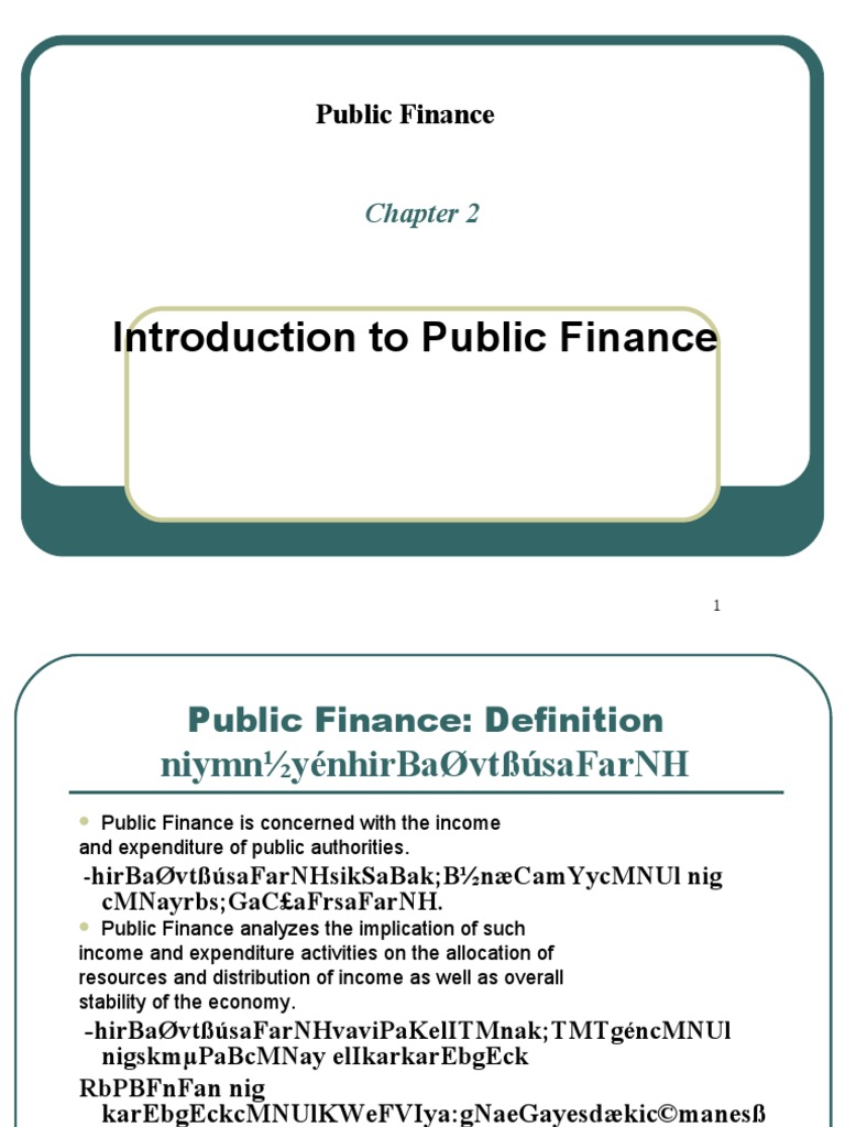 Introduction To Public Finance | PDF | Public Finance | Market Failure