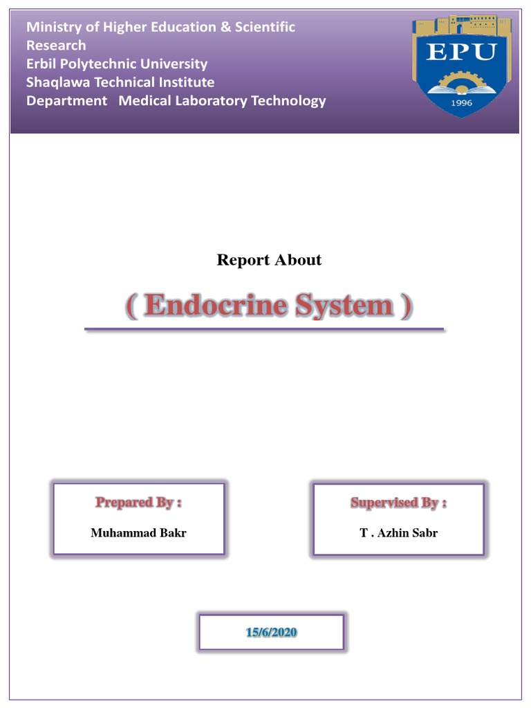(Endocrine System) : Report About | PDF | Hormone | Adrenal Gland