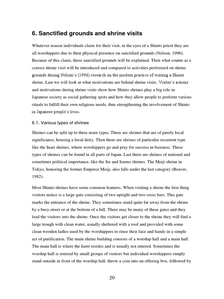 Shinto Rituals - Sanctified Grounds and Shrine Visits | PDF | Shinto ...